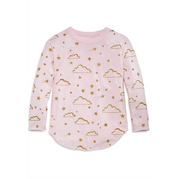 Chaser | Shirts & Tops | New Chaser Girls Glitter Clouds And Stars Long ...